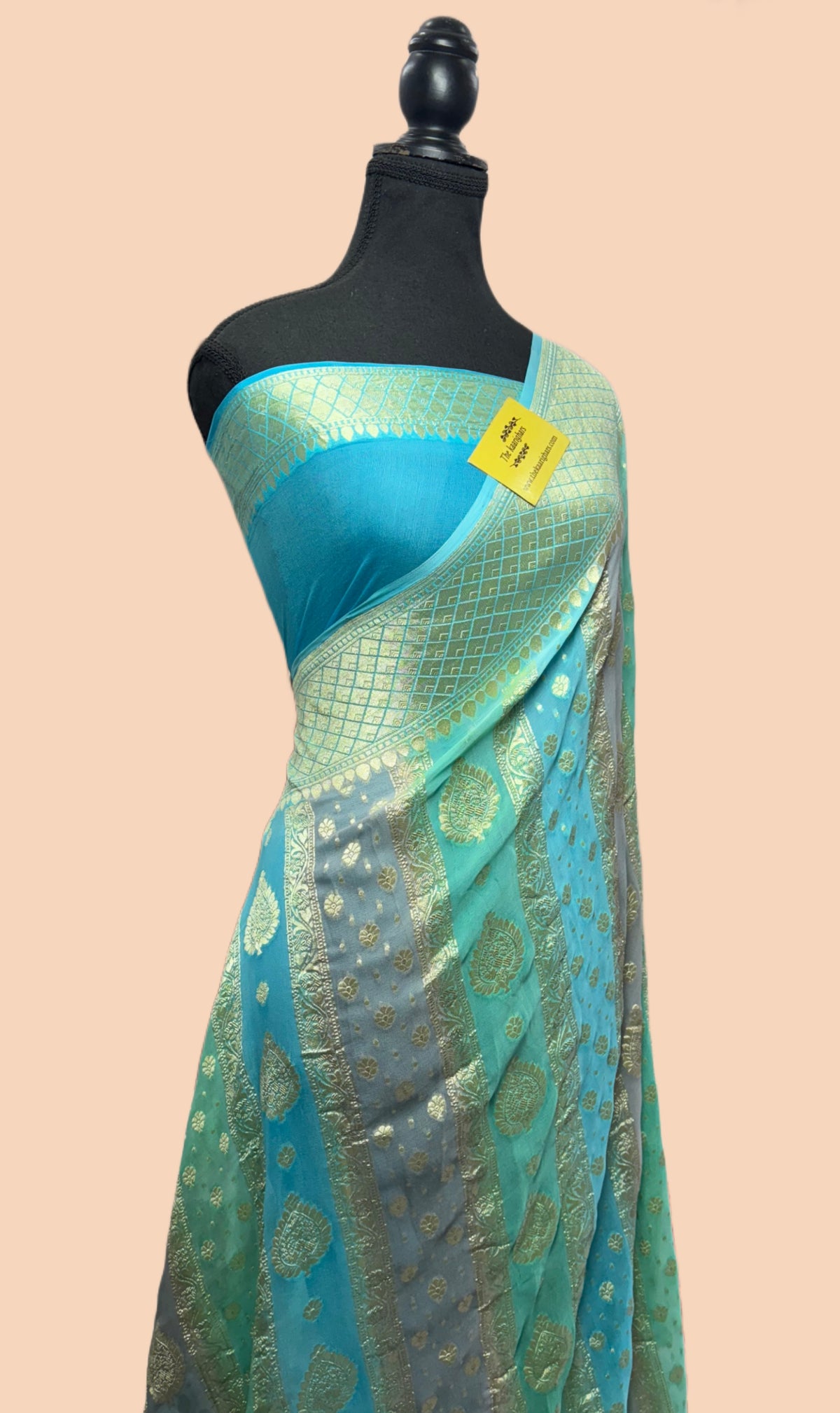 Rangkat Khaddi Georgette Banarasi Handloom Saree - Hand Meenakari — The ...